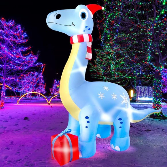 Holiday | Inflatable Dinosaur 9ft Outdoor Christmas Decorations With ...